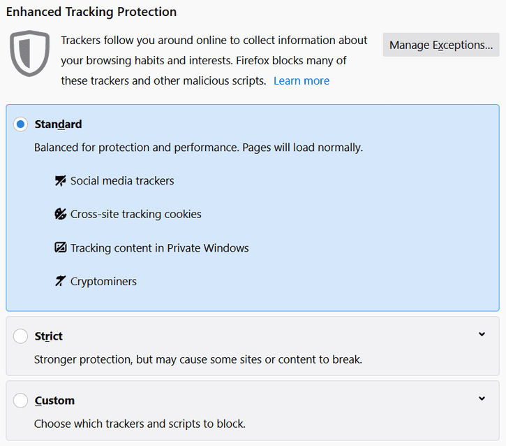 Firefox Privacy Settings Guide